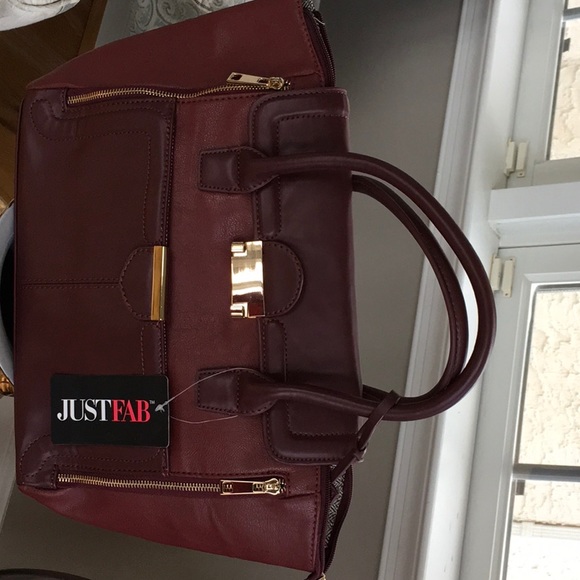 JustFab | Bags | Beautiful Burgundy Color Handbag Shoulder Bag | Poshmark